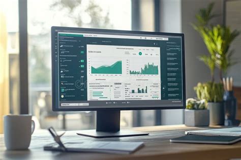 Detailed Dashboard Displaying Analytics Data In A Modern Office