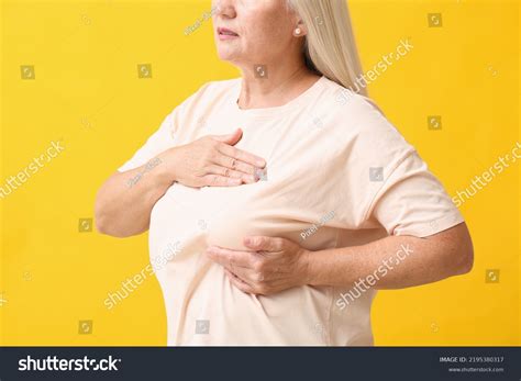 Mature Woman Suffering Breast Pain On Stock Photo Shutterstock