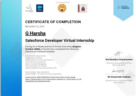 Gadhamsetty Harsha On Linkedin Smartinternz Salesforce Salesforcecertified Salesforcedeveloper