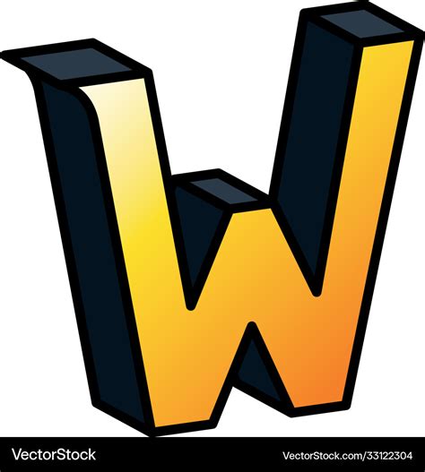 3d W Letter Design Royalty Free Vector Image Vectorstock