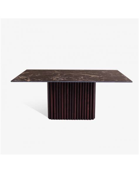 Teak Rectangular Marble Effect Ceramic Coffee Table Various Finishes