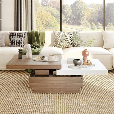 Amazon Com ODIKA Rotating Rectangle Coffee Table 41 8 Rotatable