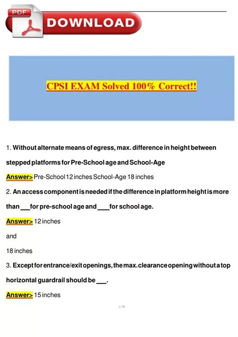 Cpsi Exam Solved 100 Correct Questions And Answers Latest 2025 2026 Update 100 Pass