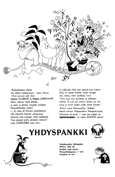 Tove Jansson Yhdyspankki Ads Check These Rarely Seen Illustrations