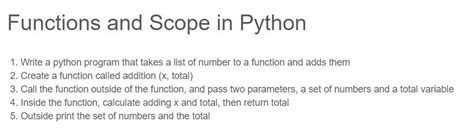 Solved Functions And Scope In Python Write A Python Chegg