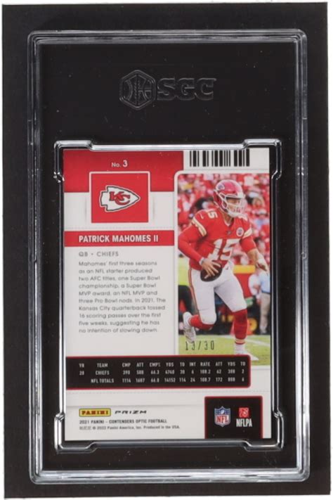 Patrick Mahomes Ii 2021 Panini Contenders Optic Green Pulsar 3 1330