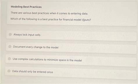 Solved Modeling Best PracticesThere Are Various Best Chegg