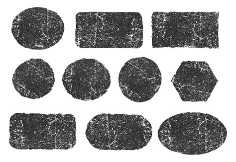 스탬프프레임 벡터 아이콘 셰이프 세트입니다 스탬프 그런지 잉크 고무 라벨 기호 컬렉션 흰색 배경에 격리 블랙 라운드 및 사각형 스탬프 테두리 팩 0명에 대한 스톡 벡터 아트