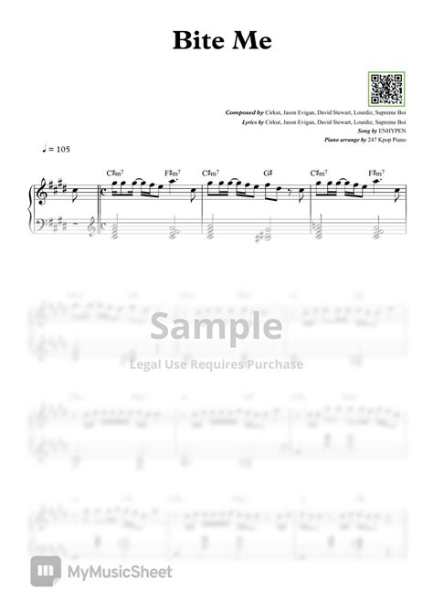 엔하이픈 Bite Me Original Key Sheets By 247 Kpop Piano