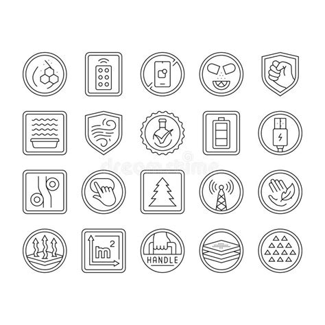 Product Caution Label Warning Icons Set Vector Stock Illustration
