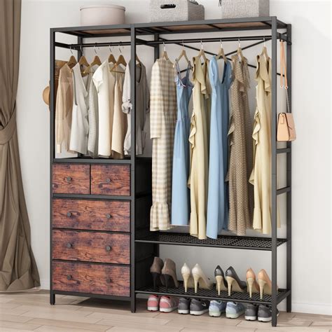 Tarkari Free Standing Closet Organizer Heavy Duty Clothes
