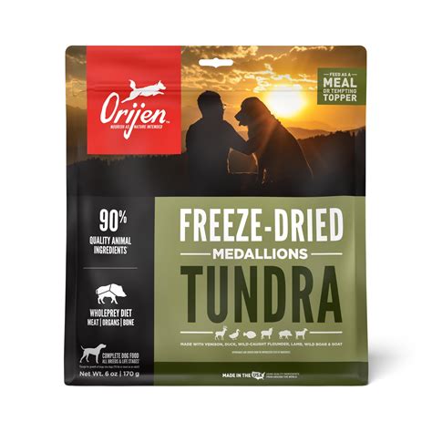 ORIJEN Tundra Freeze Dried STF9 Medallions Dog Food & Topper, Grain ...