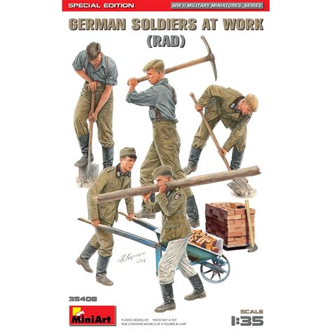 Miniart 135 Dolgozó German Soldiers Vasút Military Figura Set