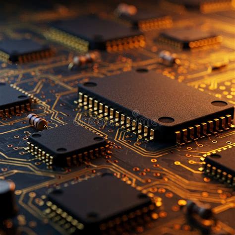 A Close Up View Of A Computer Motherboard Showcasing Several Microchips