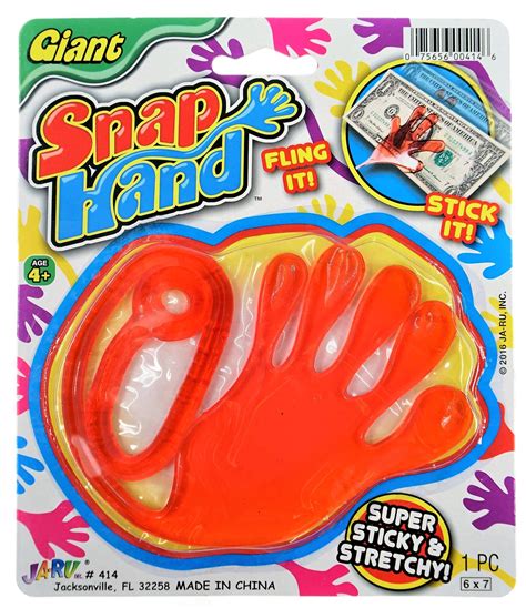 Ja Ru Giant Snap Hand Jumbo Sticky Hands Toy 1 Pack Assorted Large Stretchy Sticky