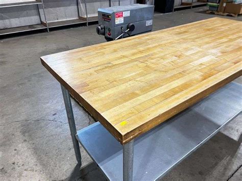 John Boos Butcher Block Table 72 X 30 Roller Auctions