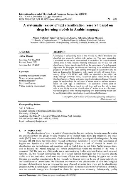 A Systematic Review Of Text Classification Research Based On Deep