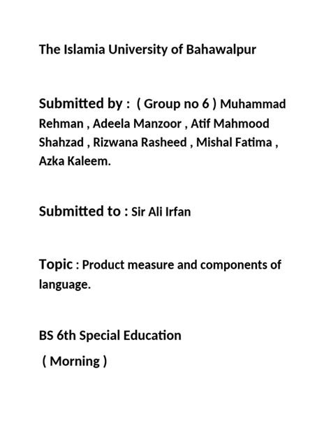 Group 6 Assignment Reading And Writing Pdf Word Syntax