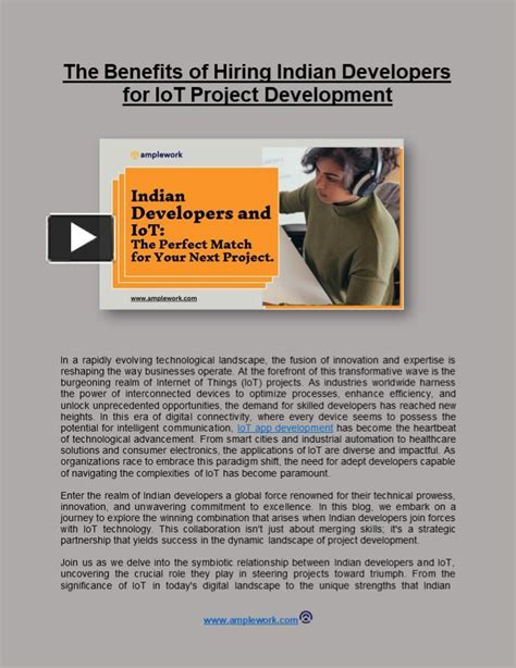 ppt the benefits of hiring indian developers for iot project