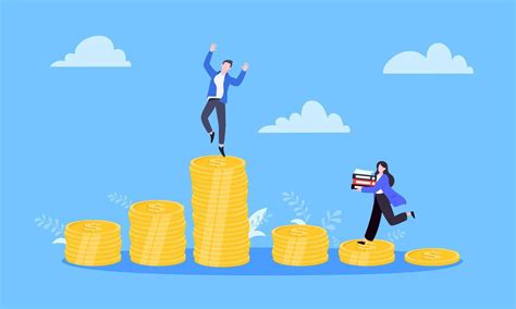 Salary And Gender Inequality Gap Between Women And Men Business Concept