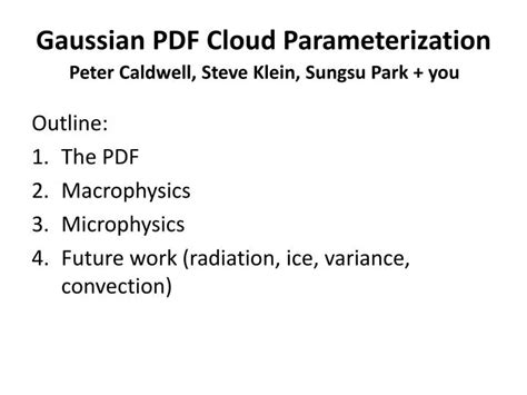 Ppt Gaussian Pdf Cloud Parameterization Powerpoint Presentation Free