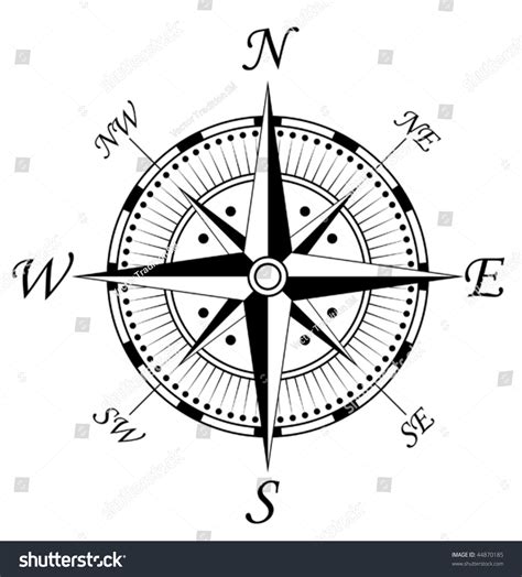 Vector Version Compass Symbol Isolated On Stock Vector Royalty Free