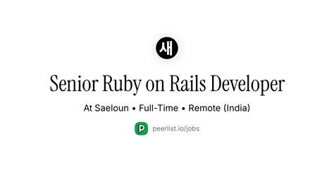 Senior Ruby On Rails Developer At Saeloun
