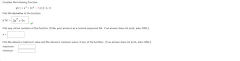 Solved Consider The Following Function G X X3 3x2−7 On