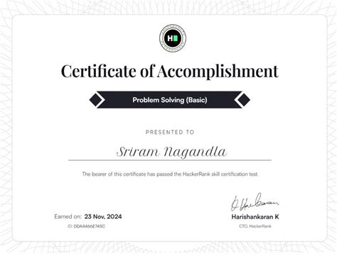 Sriram Nagandla On Linkedin Problemsolving Programming Hackerrank
