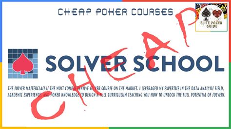 Solver School The Solver Masterclass Courses On Budget