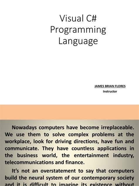 Programming Language Visual C Pdf C Sharp Programming Language