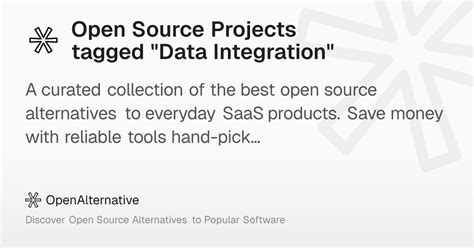 Open Source Projects Tagged Data Integration Openalternative