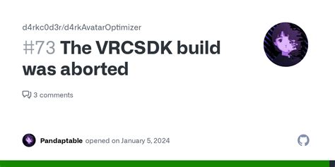 The VRCSDK Build Was Aborted Issue D Rkc D R D RkAvatarOptimizer GitHub