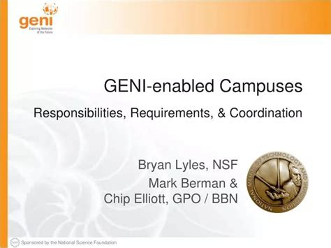 Ppt Geni Enabled Campuses Responsibilities Requirements And Coordination Powerpoint
