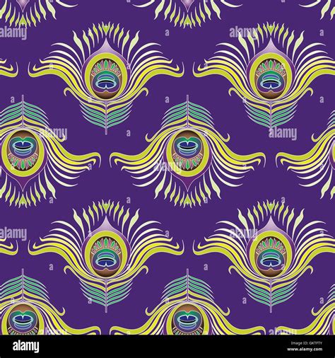 Peacock Feathers Vector Seamless Pattern Stock Vector Image And Art Alamy