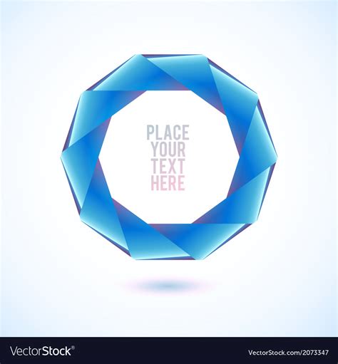 Blue Decagon Shape On White Background Royalty Free Vector