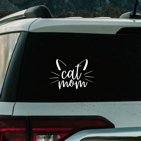 Cat Mom Vinyl Decal Cat Mom Car Decal T For Her Window Sticker
