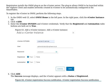 register vcenter server in omni dell smartfabric vxrail brownfield
