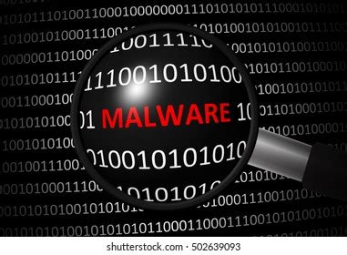 Binary Code Malware Magnifying Lens On Stock Illustration Shutterstock