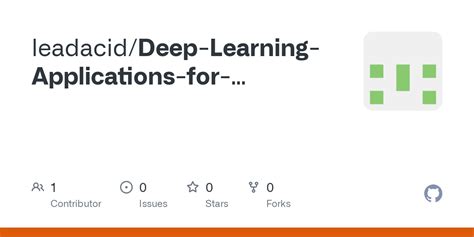 GitHub Leadacid Deep Learning Applications For Computer Vision