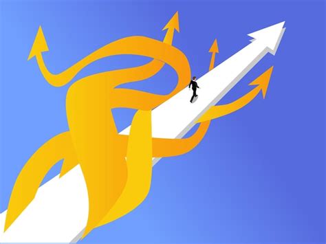 Premium Vector Businessman Walking On An Upward Arrow