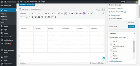 Comment Créer Un Tableau Dans Wordpress Sans Plugin