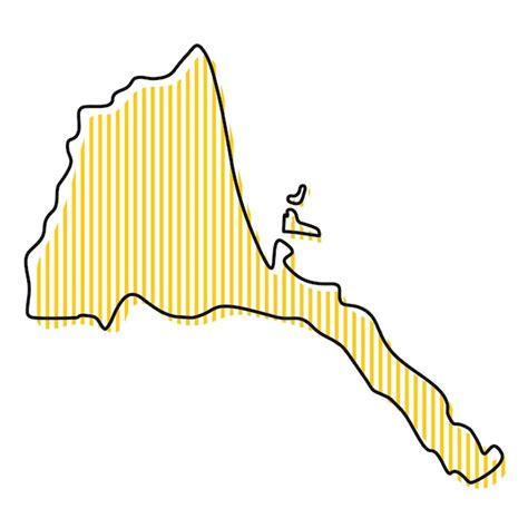premium vector stylized simple outline map of eritrea icon