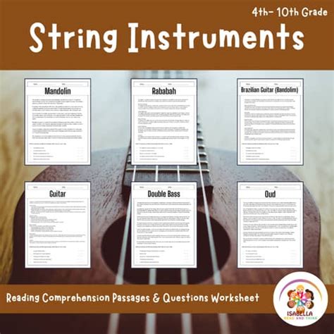 string instruments reading comprehension passages bundle tpt
