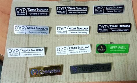 Printed Metal Rectangular Name Badge For Promotional Advertising At
