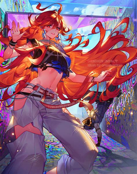 Orange Sekaii Capitano Genshin Impact Mavuika Genshin Impact