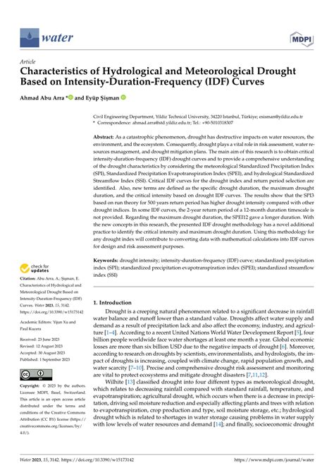 Pdf Characteristics Of Hydrological And Meteorological Drought Based