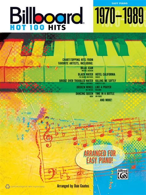 Billboard Hot 100 Hits 1970 1989 Piano Book Sheet Music