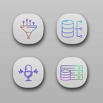 Machine Learning Vector Hd Images Machine Learning App Icons Set Innovation Mining