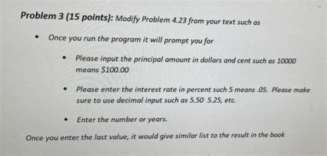 Solved Problem 3 15 Points Modify Problem 423 From Your